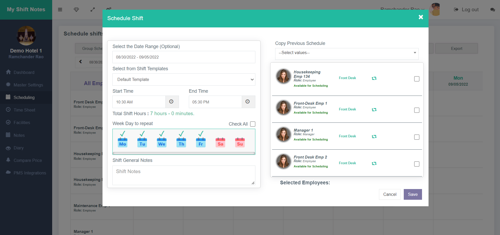 Simple Employees’ Shift Schedules – My Shift Notes